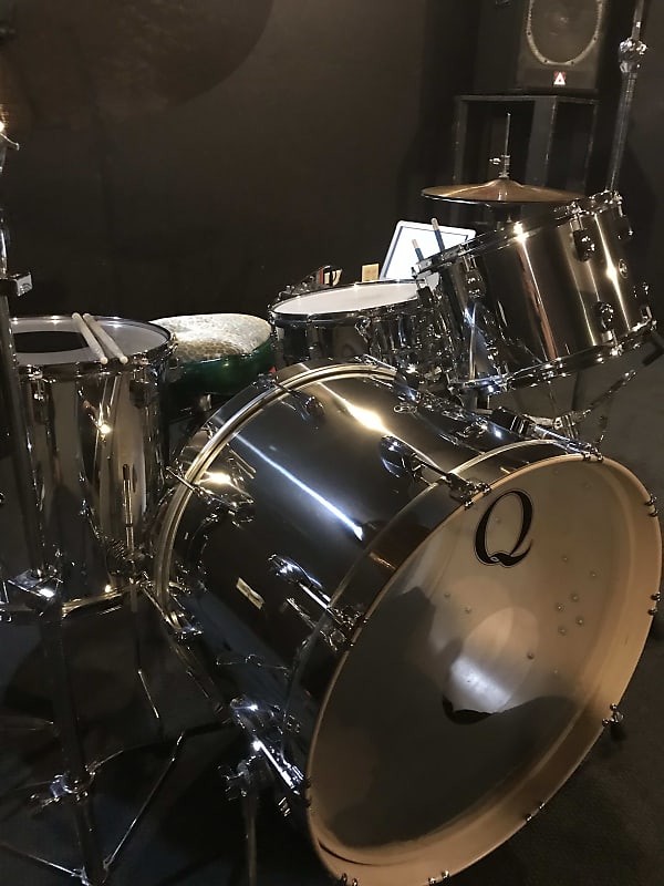 Q Drum Co. Chrome Over Maple Custom Drum Set (24x16", 13x9", | Reverb