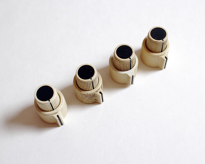 4 Vintage 80's Cream Beige Daka-Ware Concentric Stacked Knobs | Reverb