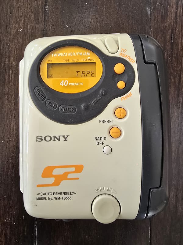 Sony WM-FS555 Early 2000s - White gray orange | Reverb