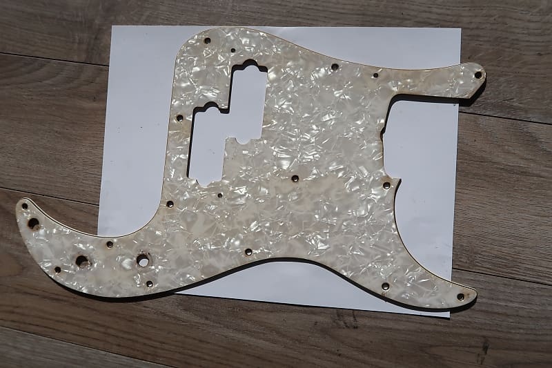 Fender Precision Pickguard Pearloid Relic Aged 1972 thru 1979 | Reverb