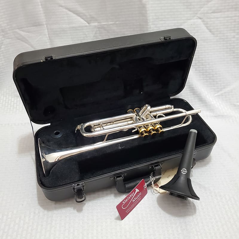 System Blue SB12 Bb Marching Trumpet Silver Blue Devils | Reverb
