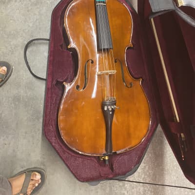 Cecilio CCO-500 Ebony Fitted Flamed Solid Wood Cello with | Reverb