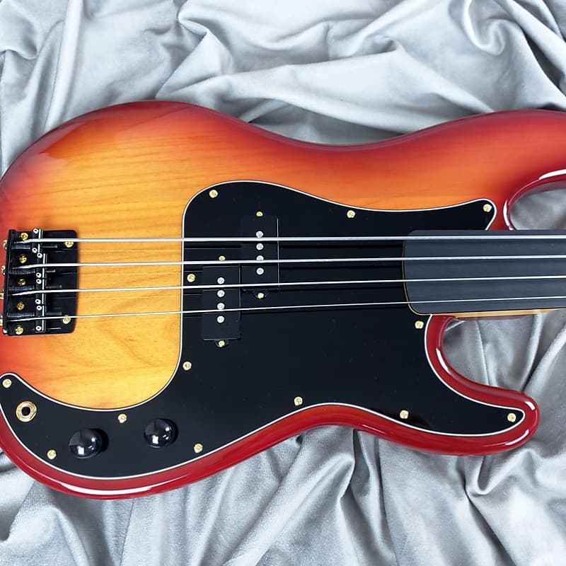 BITE Punch P Cherry Burst Fretless Bass | Reverb