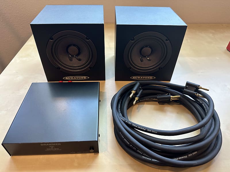 Auratone 5C Super SoundCubes Pair with Drawmer CPA-50 AMP | Reverb