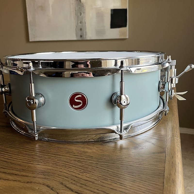 Sugar Percussion 14X5 Snare Painted Poplar - Blue/Grey | Reverb