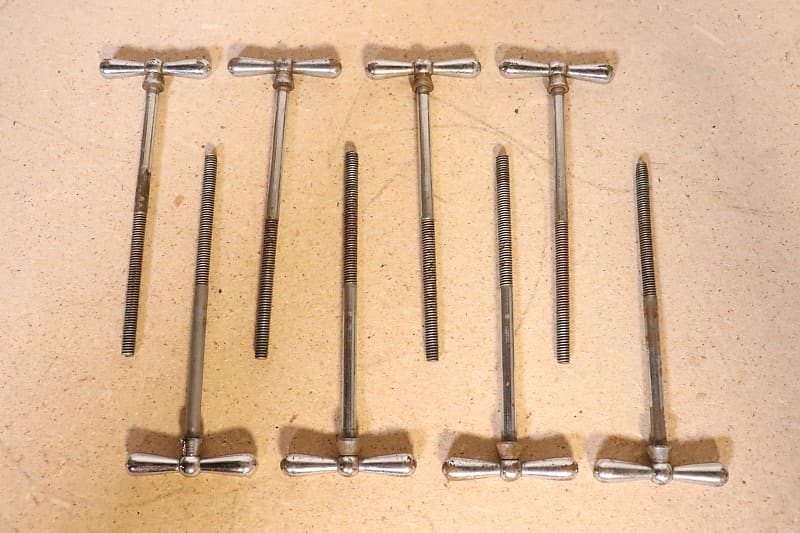 Slingerland Torpedo 5 1/8" Chrome T Rods 8pk Vintage 1960's | Reverb