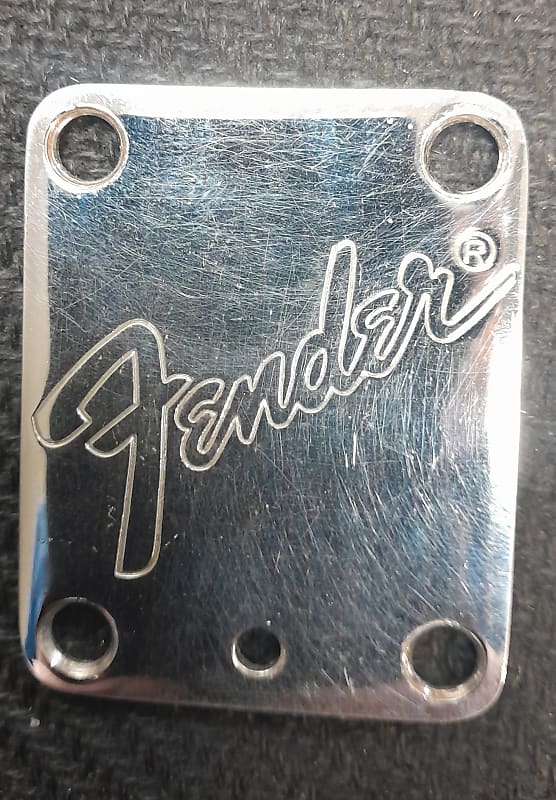 Fender Neck plate 1982-1984 - Chrome | Reverb