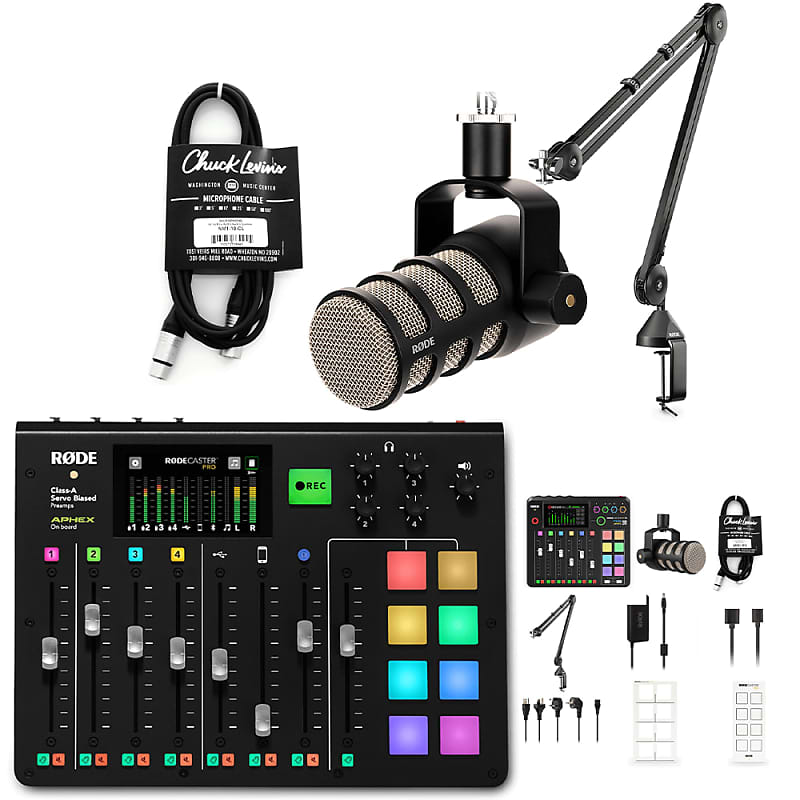 Rode RODECaster Pro, PodMic, PSA1 Boom and Premium 10-Foot | Reverb