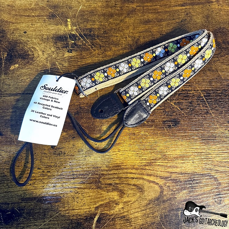 Souldier F-Style Mandolin Strap (2020s - Wildflower, Black) | Reverb