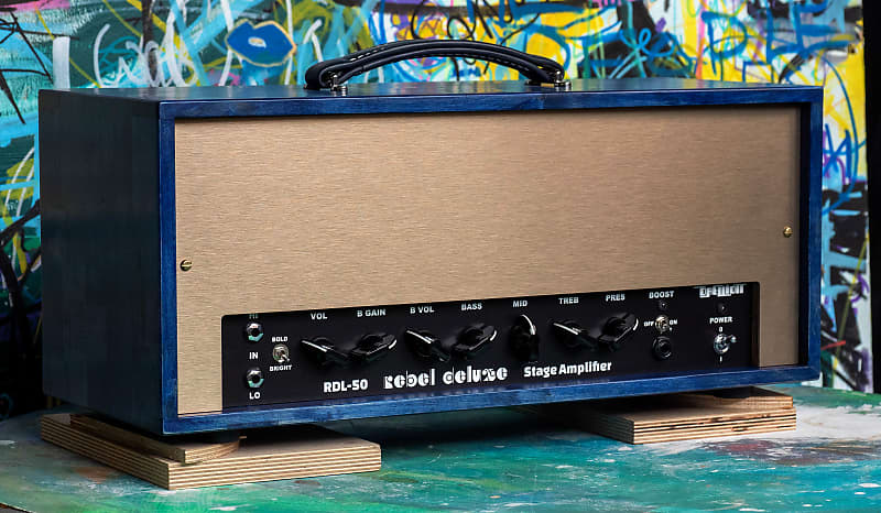 Brelliott Rebel Deluxe Signature RDL-50 - Blue and Bronze | Reverb UK