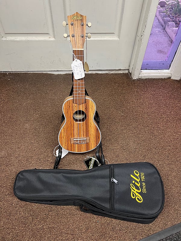 HILO 2954-A Zebrawood acoustic concert UKULELE new UKE w/ Gig | Reverb