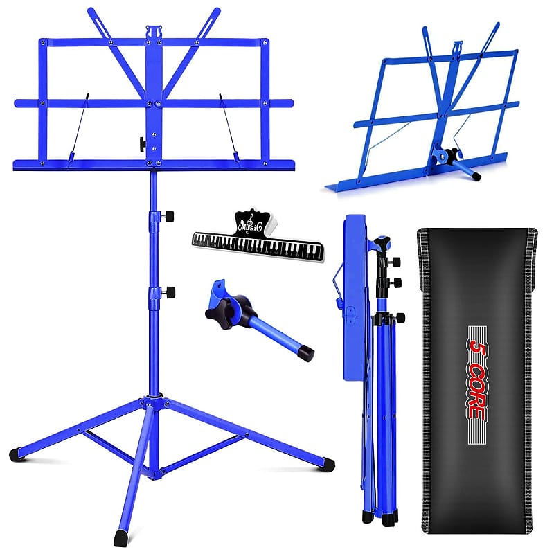 5 Core Music Stand, 2 in 1 Dual-Use Adjustable Folding Sheet | Reverb