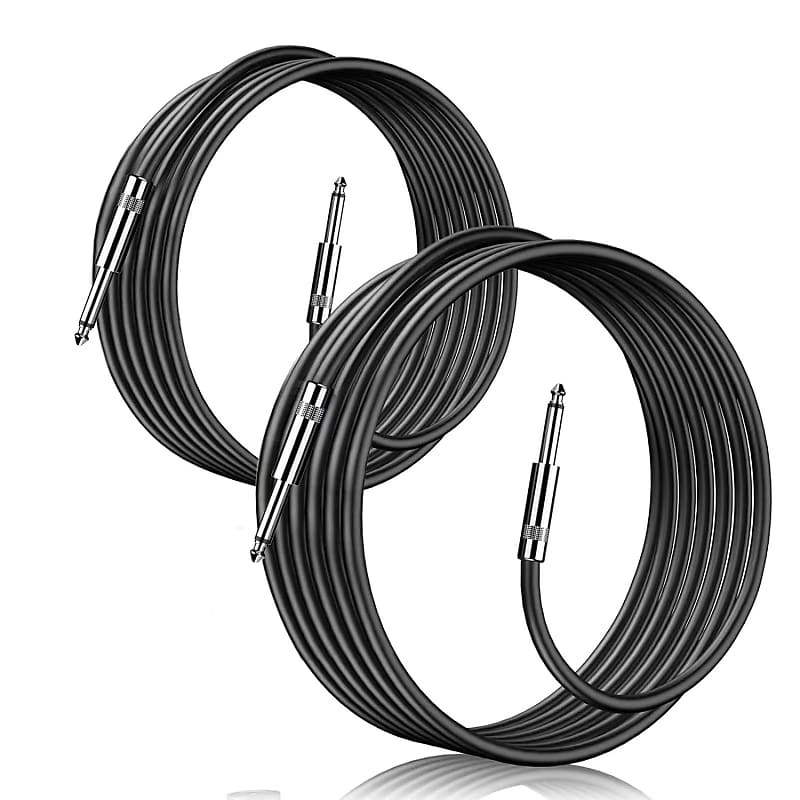 2-Pack 50ft 1/4 Inch TS Cable, Professional Quarter Inch TS | Reverb