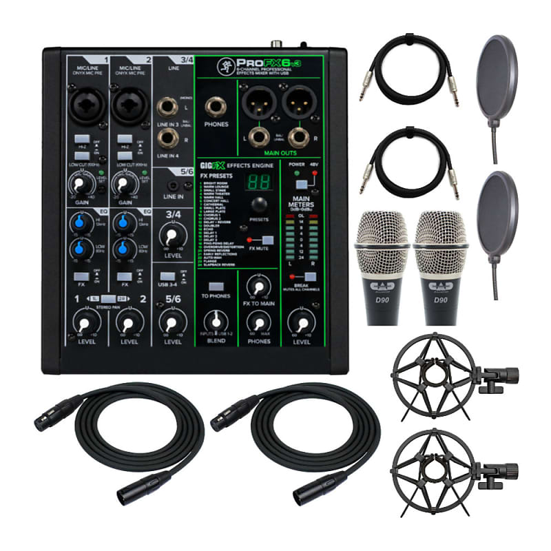 Mackie ProFX6v3 6-Channel Mixer Bundle with CAD Audio D90 | Reverb