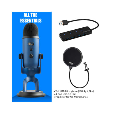 Blue Microphones Yeti USB Microphone (Midnight Blue) Bundle | Reverb