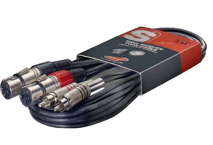 Stagg 3m 2 x Phono (RCA) - 2 x Female XLR Cable | Reverb
