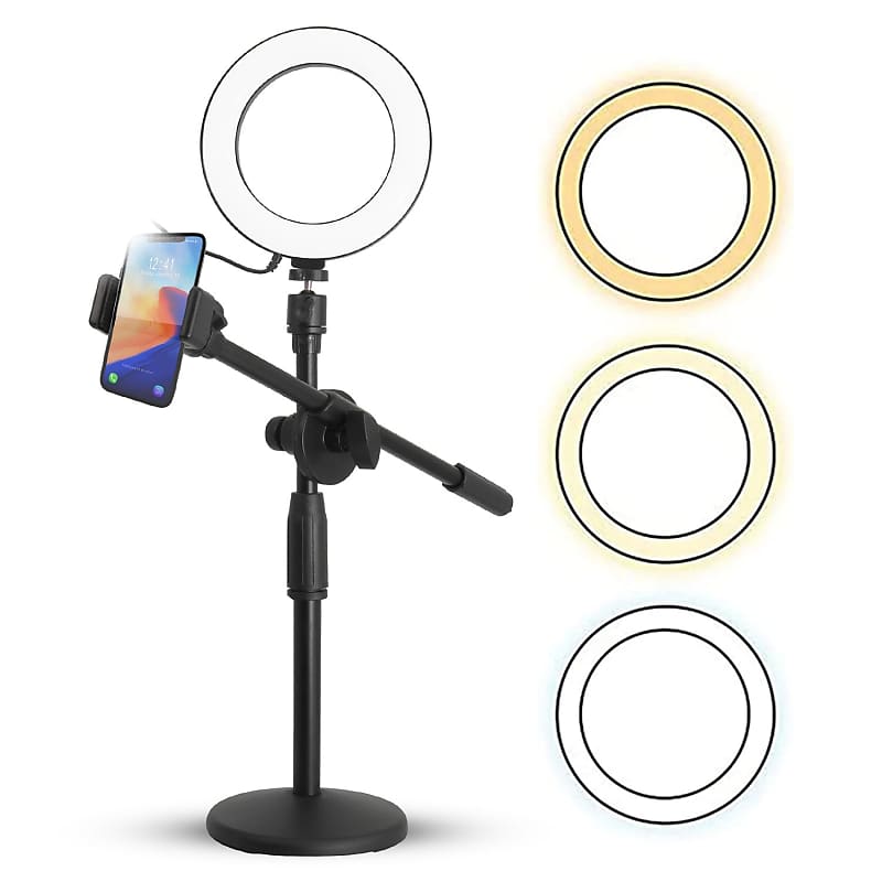 6'' Ring Light Overhead Phone Mount LED Circle Lights 360° | Reverb