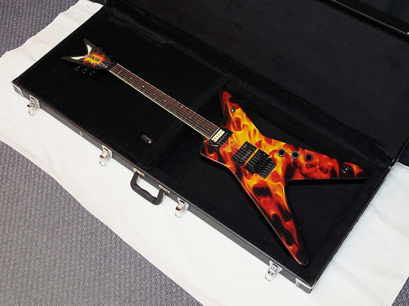 DEAN Dime O Flame ML electric GUITAR w/ CASE - DIMEBAG - Fire | Reverb