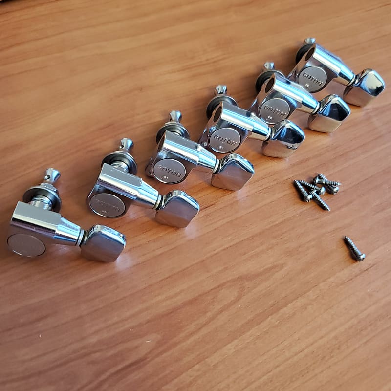 Gotoh Crownhead Tuners Chrome Tuning Machine Heads | Reverb