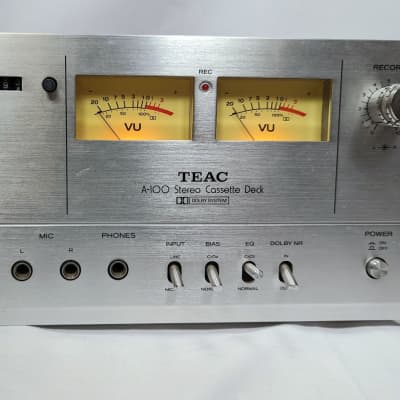 TEAC A-100 Stereo Cassette Deck 1977 Silver | Reverb