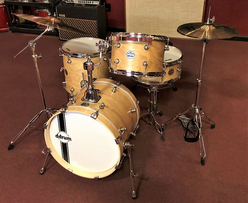 ddrum SE Flyer 4 Piece Drum Set Shell Pack 2021 Natural Ash | Reverb