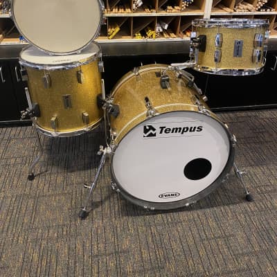 Tempus Drums Carbon Fiber 4 Piece Shell Pack - Gold Sparkle | Reverb