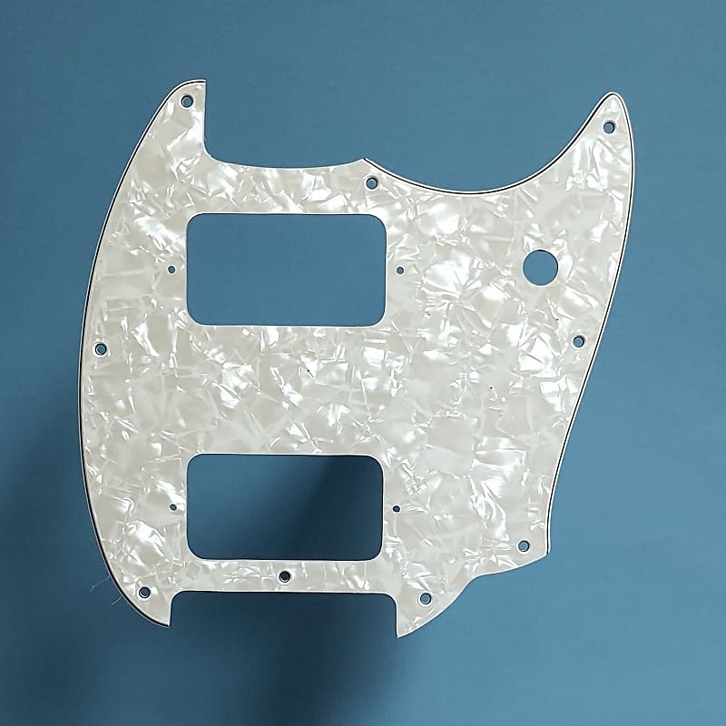 White pearloid replacement pickguard for Squier Bullet | Reverb