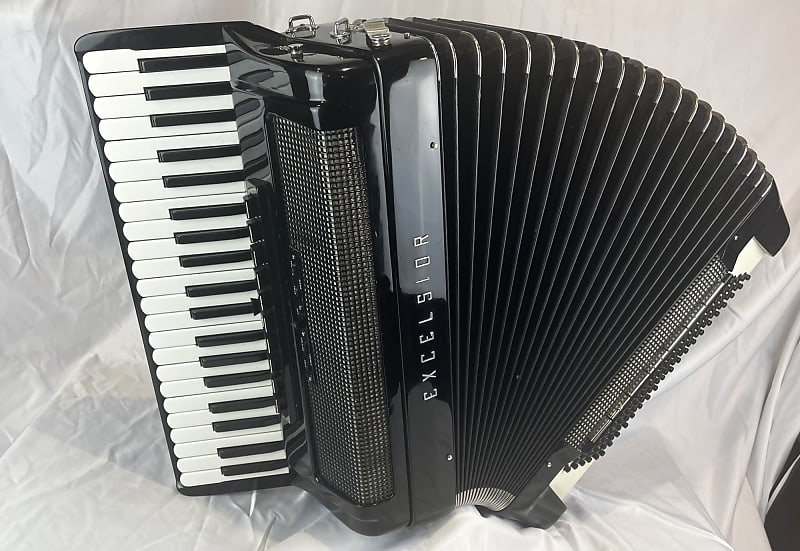7500 - Black Excelsior AC Continental Piano Accordion | Reverb UK