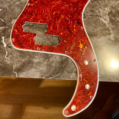 Precision Bass Pickguard 4 Ply Dark Red Tortoise Shell | Reverb