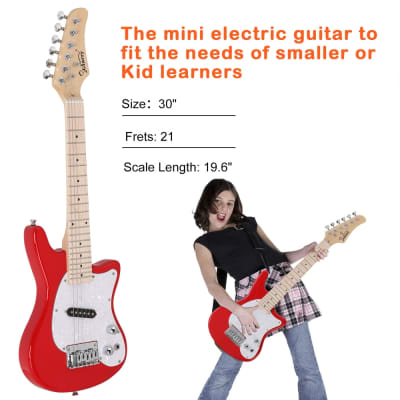 Glarry 30inch Mini Kids Electric Guitar Maple Fingerboard/Red | Reverb