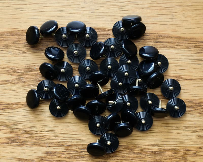 100 treble buttons for button accordion/ bayan BLACK 14.5mm | Reverb