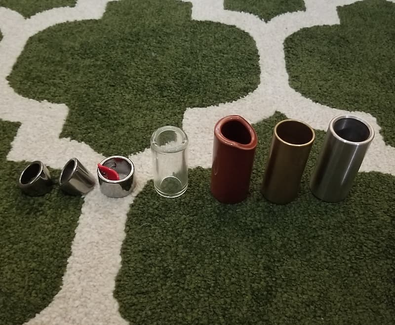 BUNDLE: 7 Guitar Slides and Slide Rings - Rock Slide, Dunlop, | Reverb