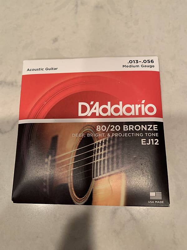 D'Addario EJ12 80/20 Bronze Acoustic Guitar Strings, Medium | Reverb