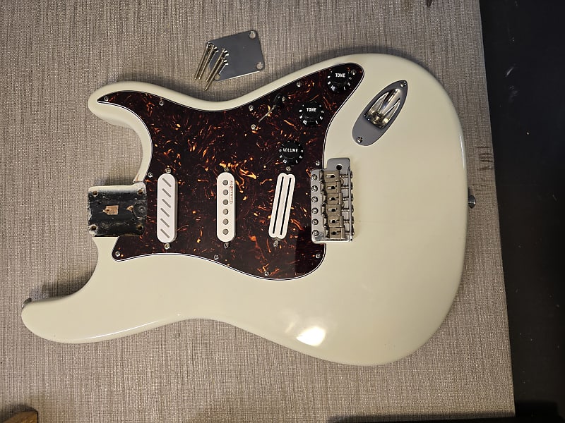 Partscaster Strat loaded body Kinman, Zexcoil, Duncan- White | Reverb