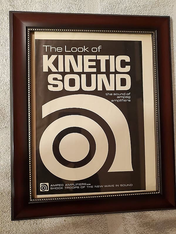 1968 Ampeg Amps Promotional Ad Framed Kinetic Sound Original | Reverb
