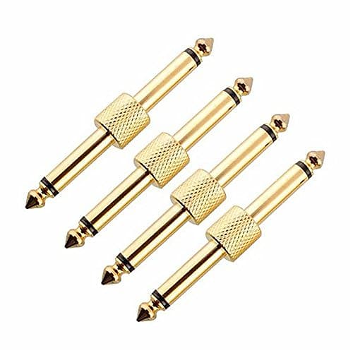 4 Pack Pedal Coupler 1/4 inch 6.35mm 1/4 Male to Male Coupler | Reverb