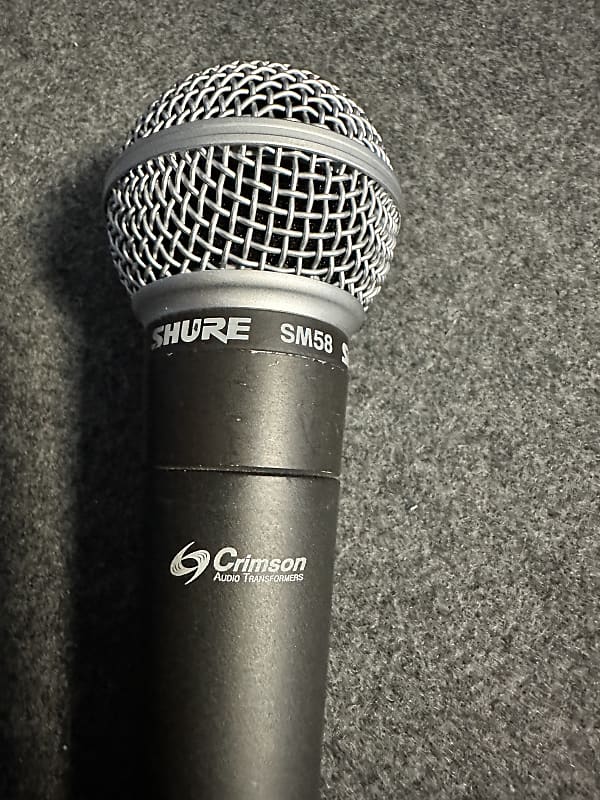 Shure SM58 w Crimson Blue mod 2015 - Grey | Reverb