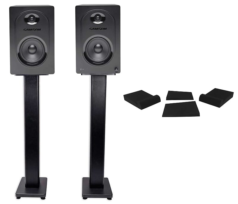 Pair Samson M50 5" Powered Studio Reference Monitors+Speaker | Reverb