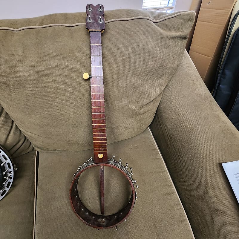 Early Handmade Banjo with hand made coffin case | Reverb