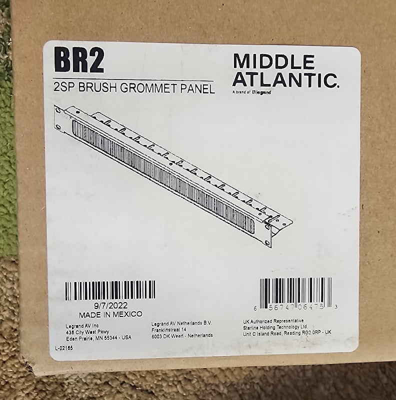 Middle Atlantic BR2, 2RU Brush Grommet Panel | Reverb