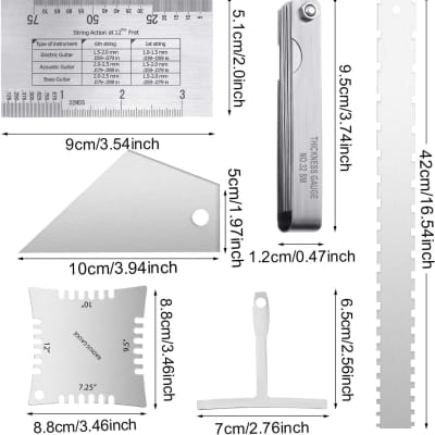 17 Pieces Guitar Luthier Tools Set Guitar Radius Gauge, | Reverb