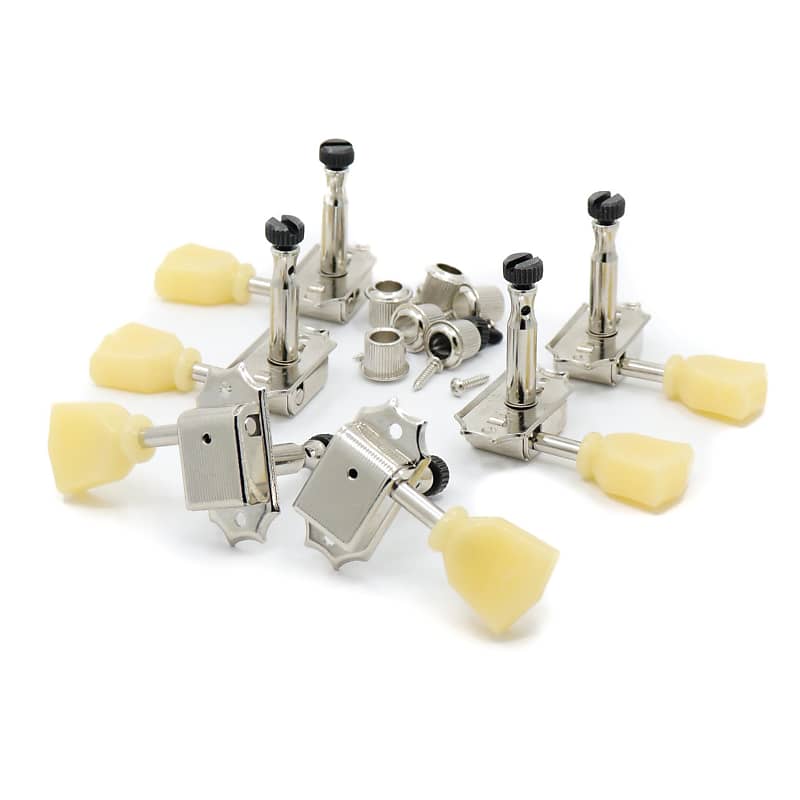 MannMade USA Vintage Style Locking Tuner Set - Nickel, Cream | Reverb