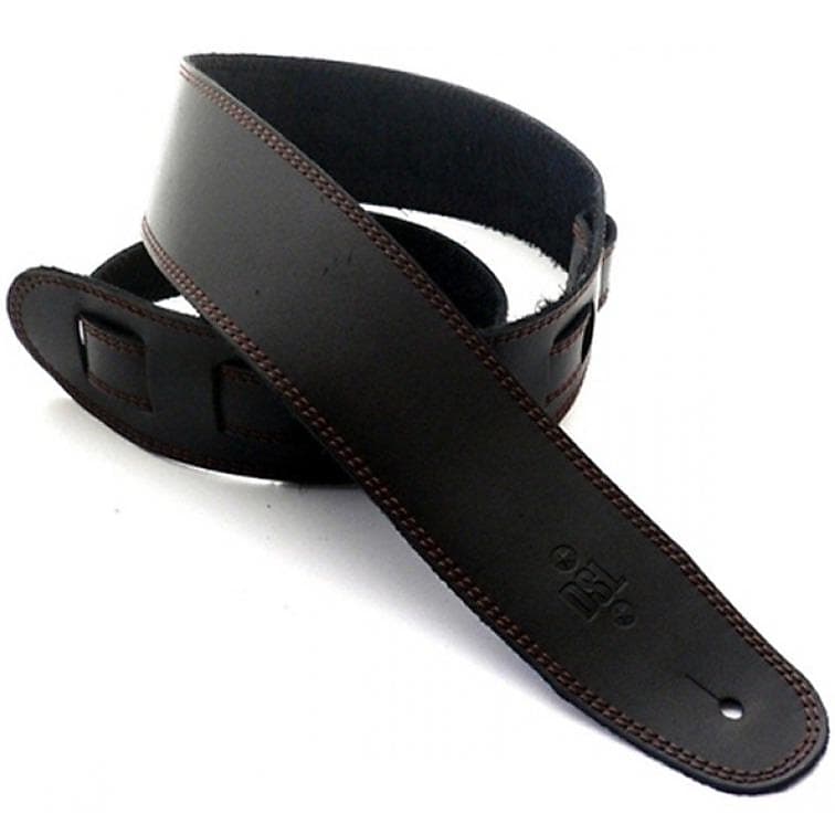 DSL Straps Premium Leather Guitar Strap 2.5" - Black with | Reverb