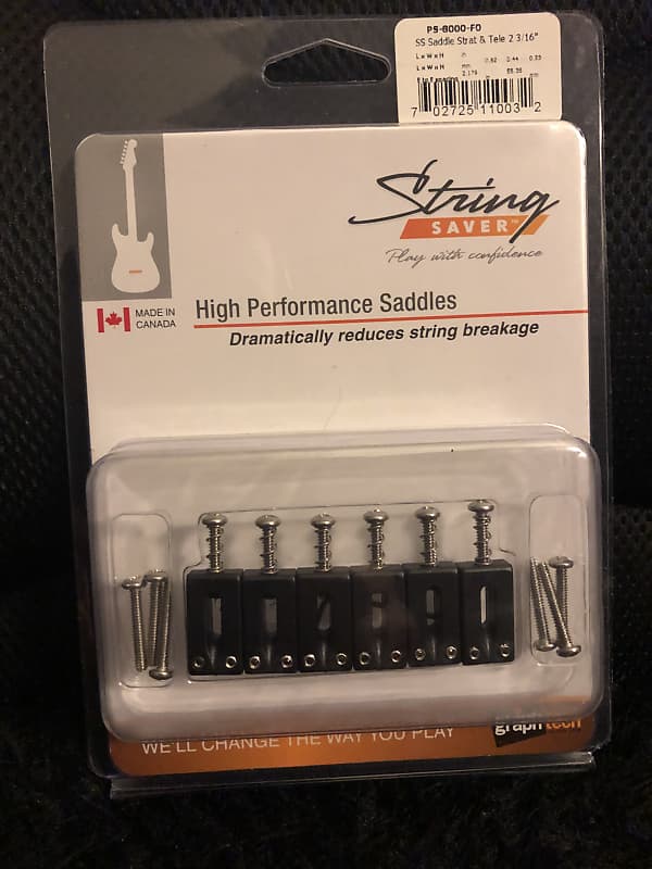 Graphtech String Saver Strat/Tele Saddles Black | Reverb