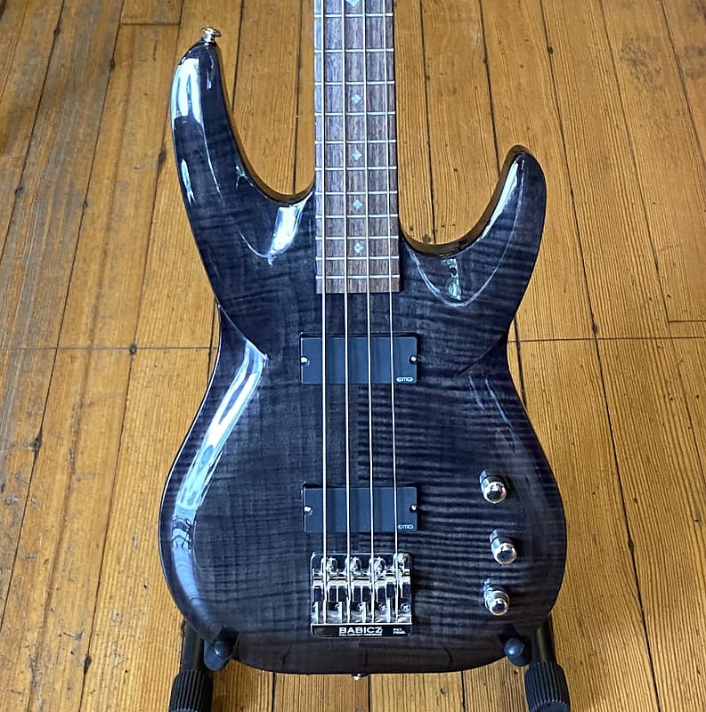 DBZ/Diamond Barchetta 4-String Bass Guitar Black Flame Maple | Reverb