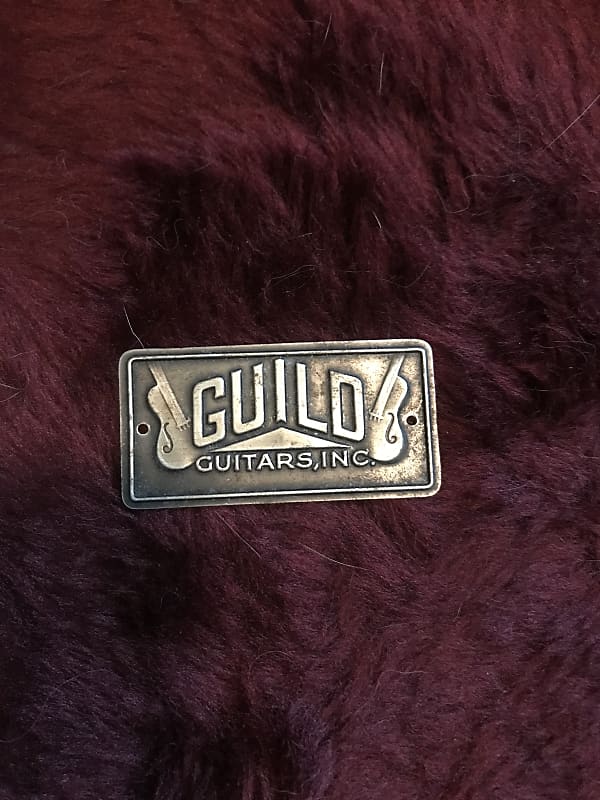 Guild Guitar case plate, logo, badge 1950-1960 - Bronze Tint | Reverb