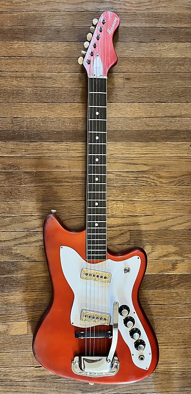Vintage 1960s Harmony H16 Bobkat “Color Kat” Candy Red with | Reverb