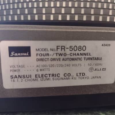 Sansui FR-5080 HiFi Vintage Rare Turntable | Reverb