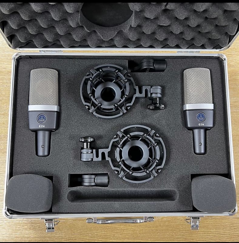 AKG C214 Stereo Matched Pair Condenser Microphones | Reverb UK