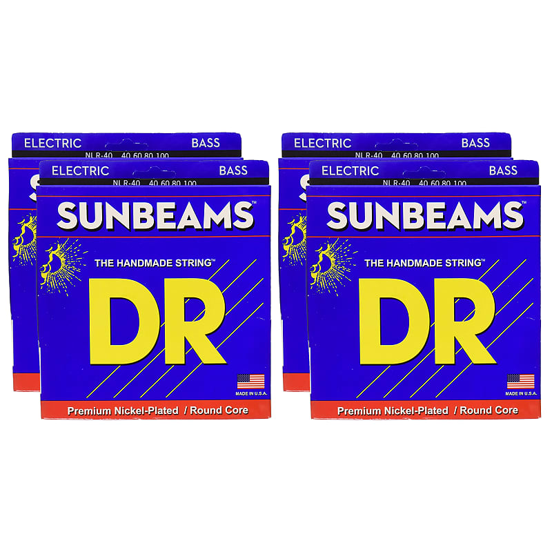 DR Strings NLR-40 Sunbeam Bass Light 40-100 4 Pack Bundle | Reverb